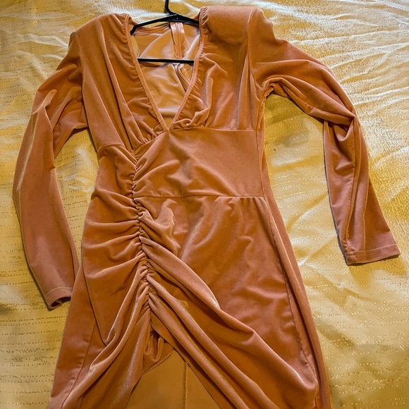 Dresses | Cute Velvet Pink Dress Perfect For Evening Wear Or A Nice ...